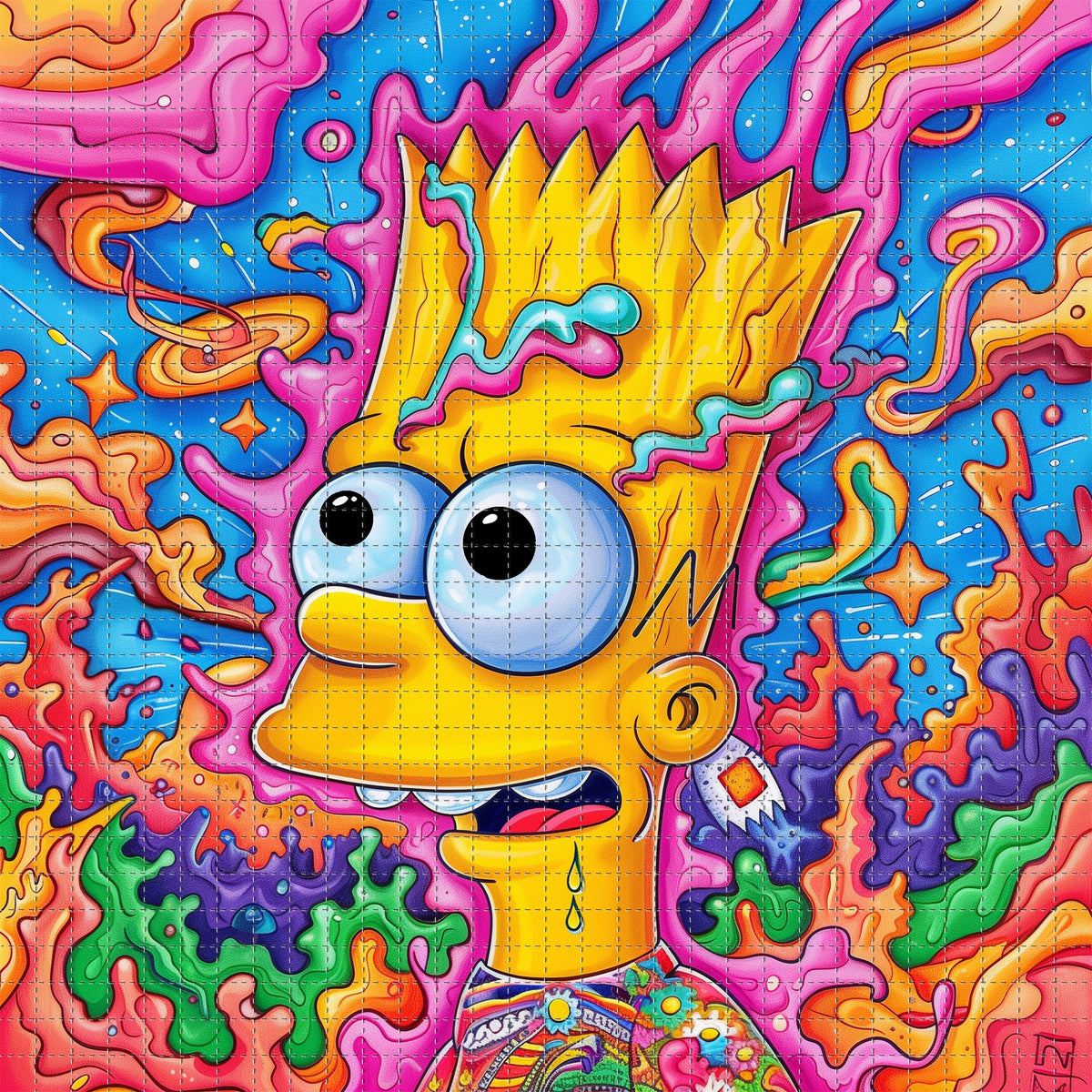 Bart Simpson High Resolution Giclee Blotter Art Print – Kesey Art