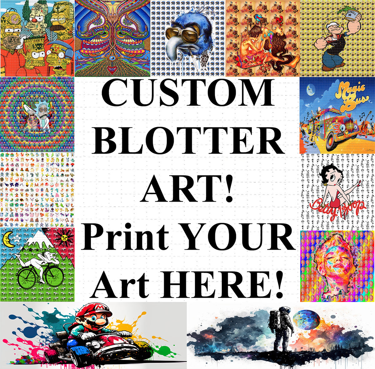 Custom - Print Your Own Image on BLOTTER ART acid free perforated lsd ...