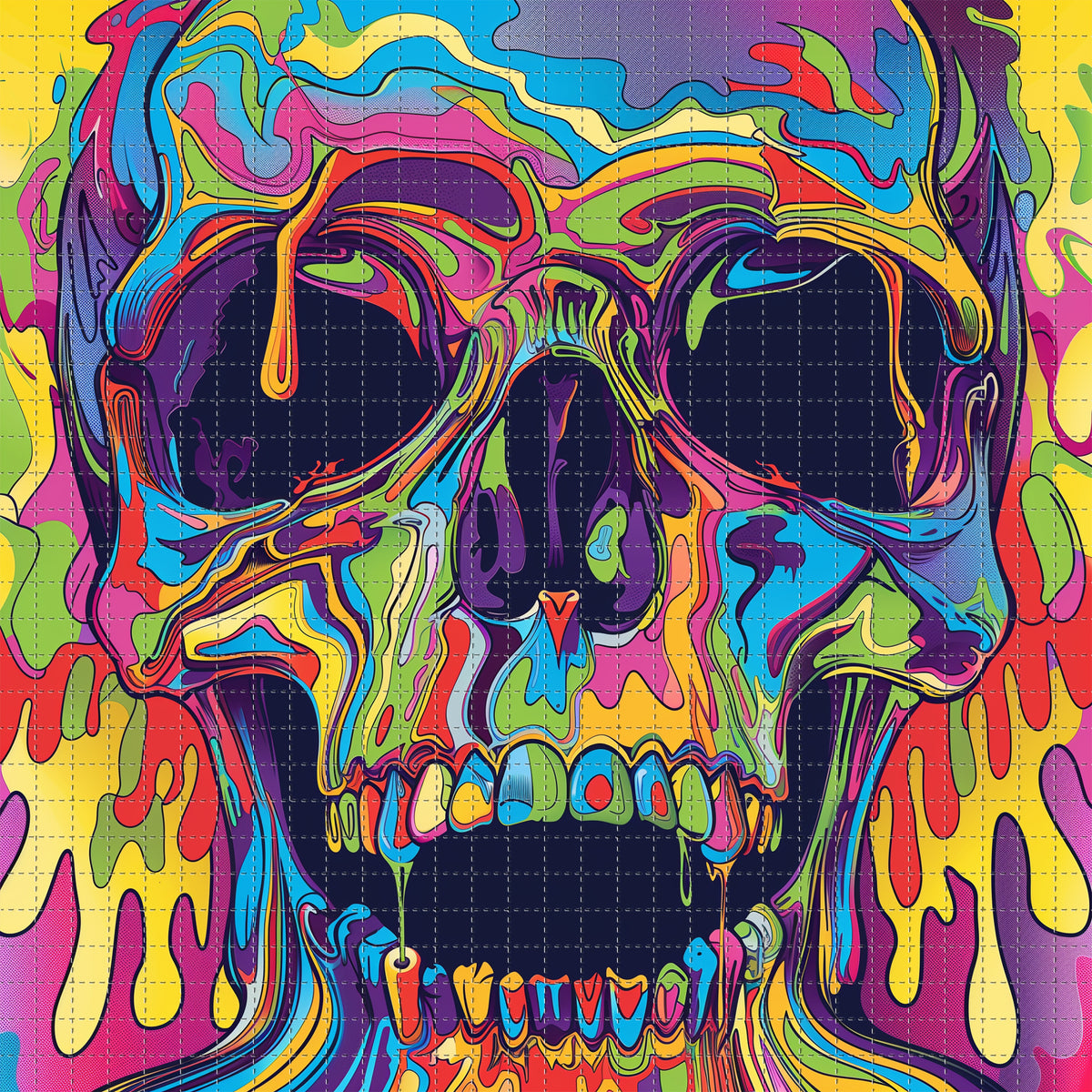 LSD Skull #1 High Resolution Giclee Blotter Art Print – Kesey Art