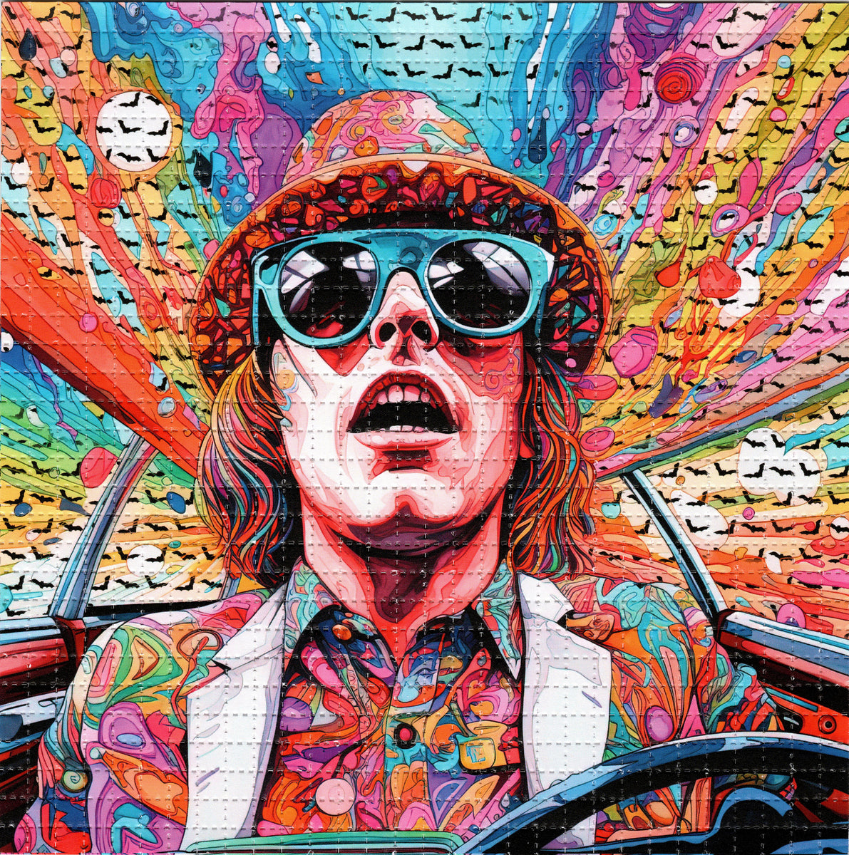 Hunter Thompson Psychedelic BLOTTER ART acid free perforated lsd paper ...