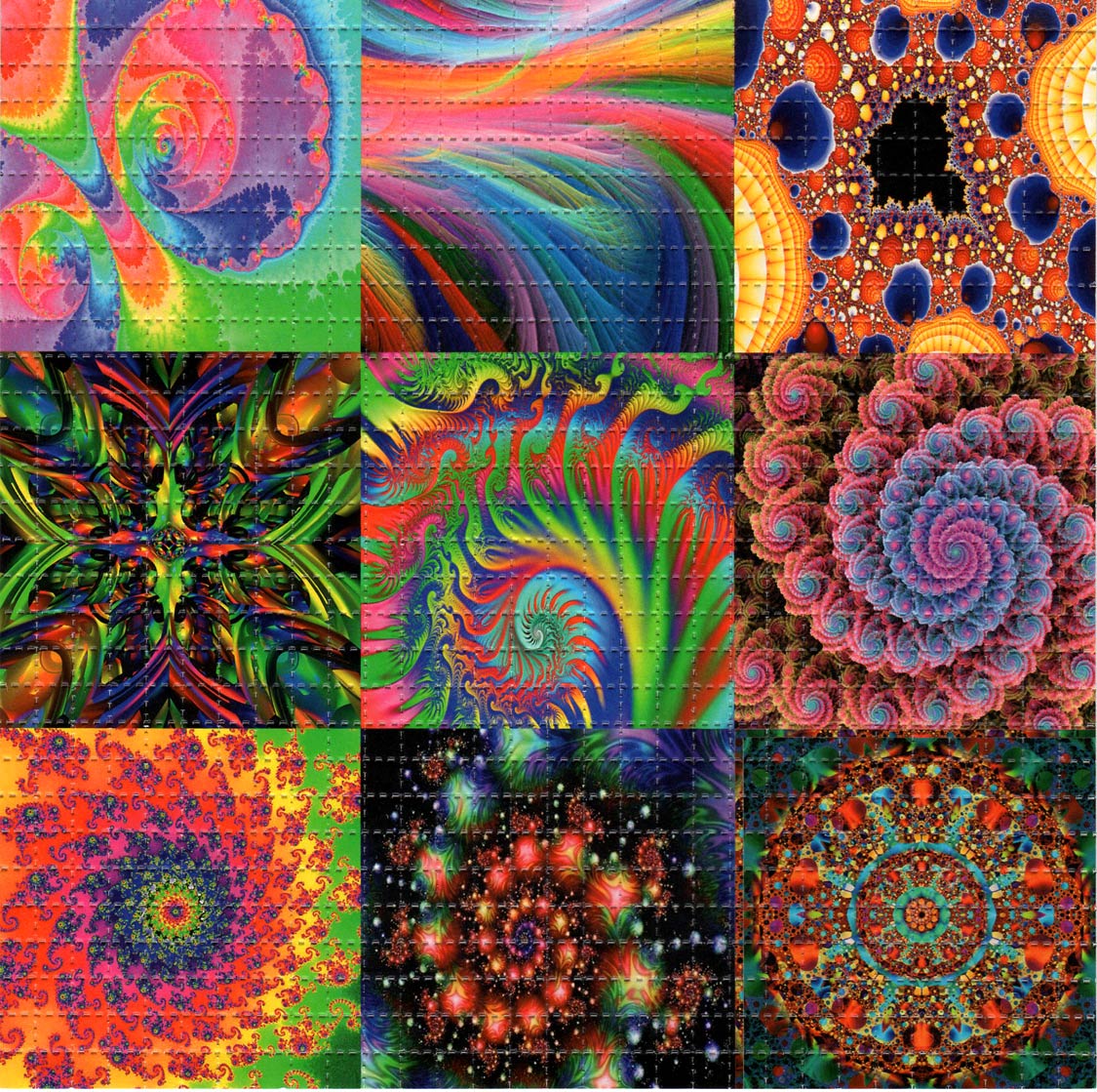 Fractal X9 #1 BLOTTER ART acid free perforated lsd paper – Kesey Art