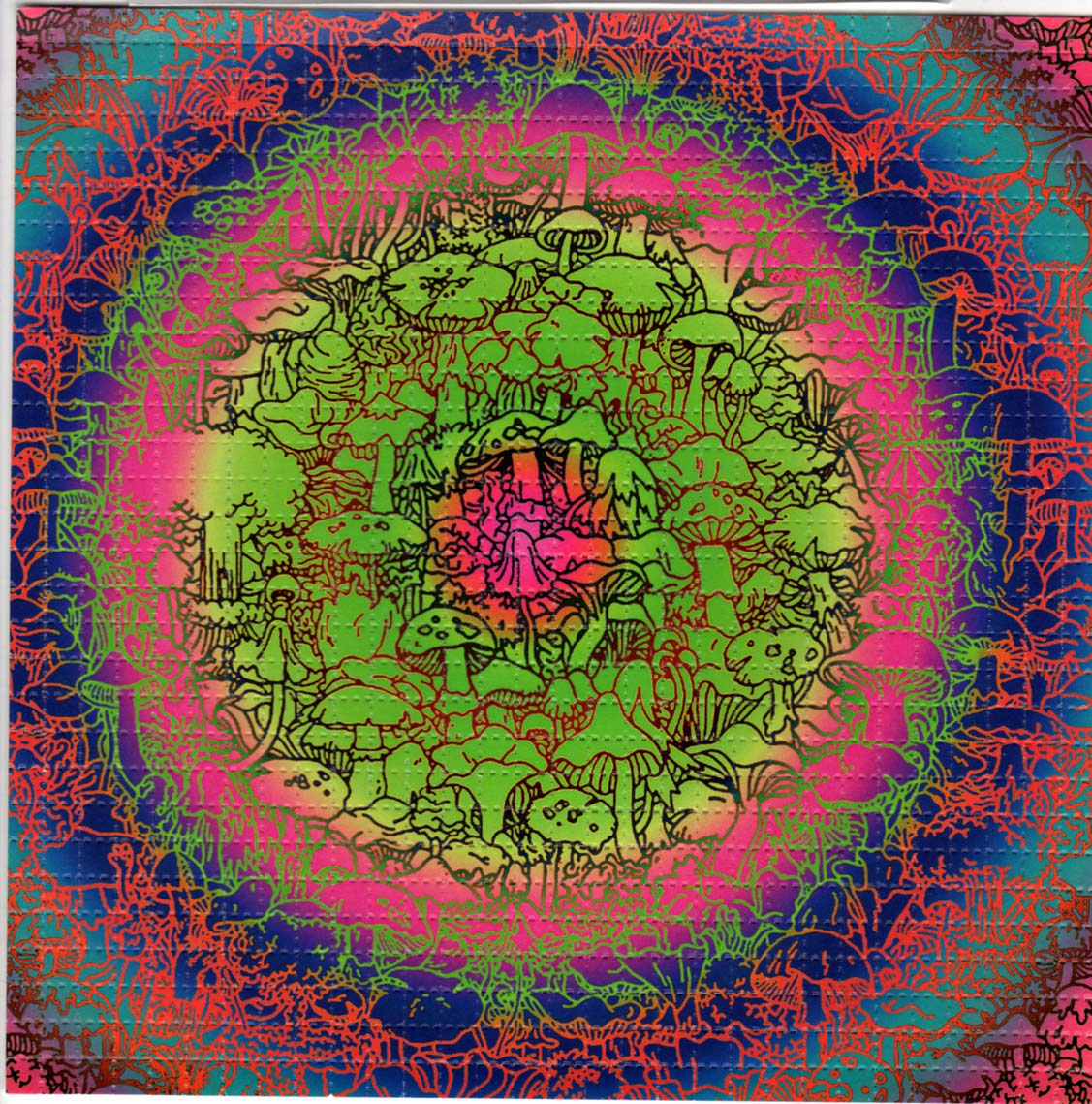 Rainbow Mushrooms BLOTTER ART acid free perforated lsd paper – Kesey Art